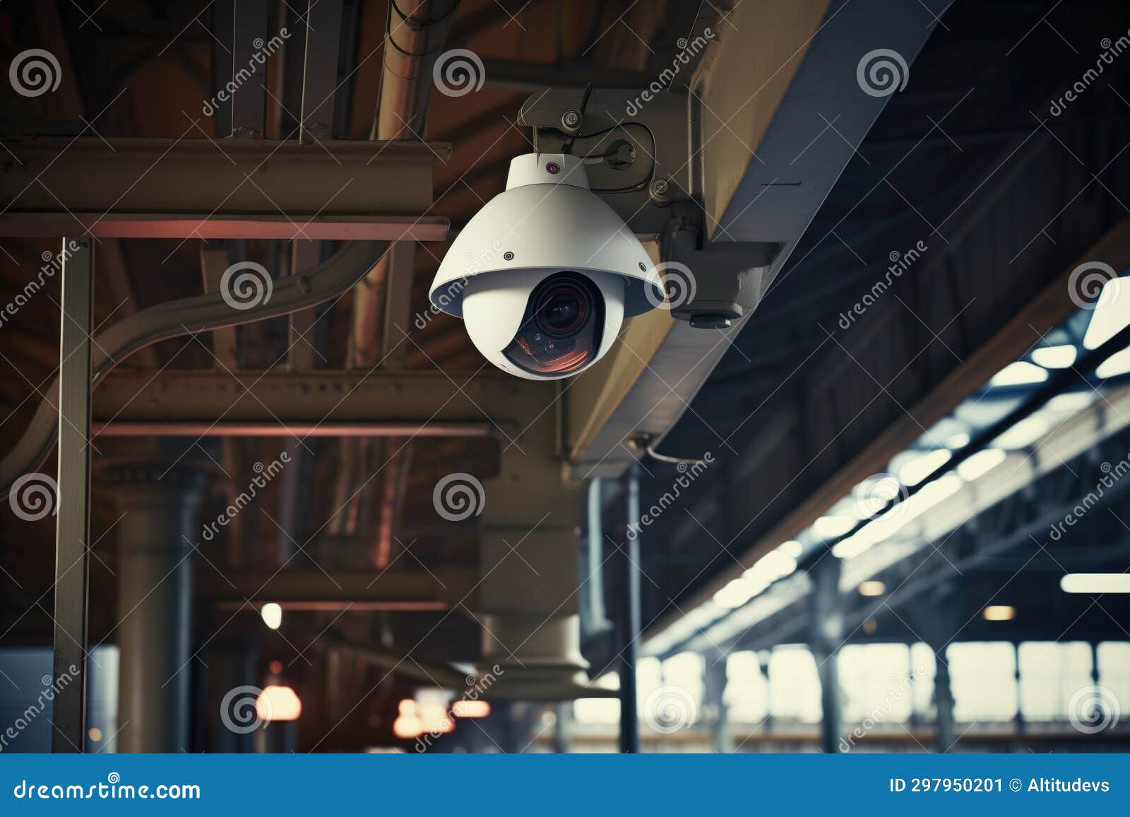 Security Camera Installed at a Train Station Stock Illustration ...