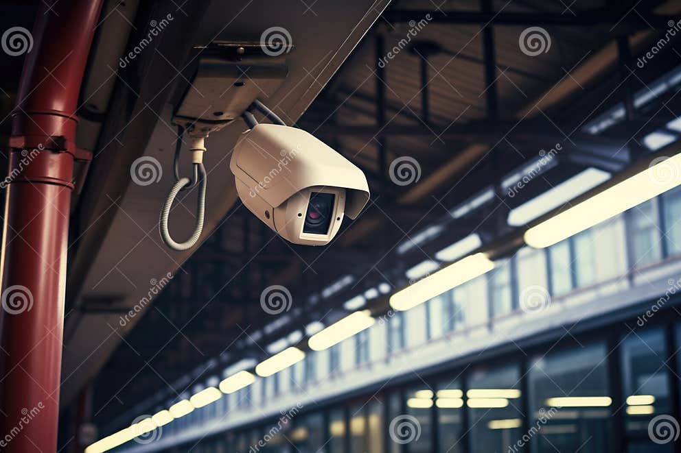 Security Camera Installed at a Train Station Stock Photo - Image of ...