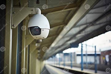 Security Camera Installed at a Train Station Stock Photo - Image of ...