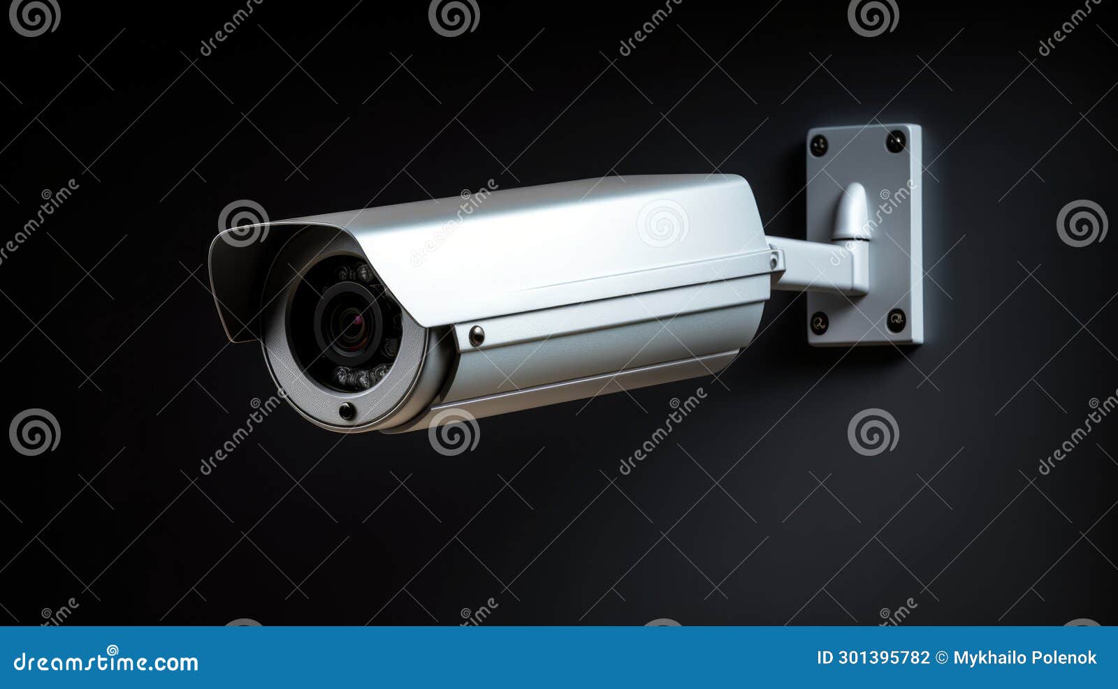 Security Camera Isolate on Black Background. Neural Network AI ...