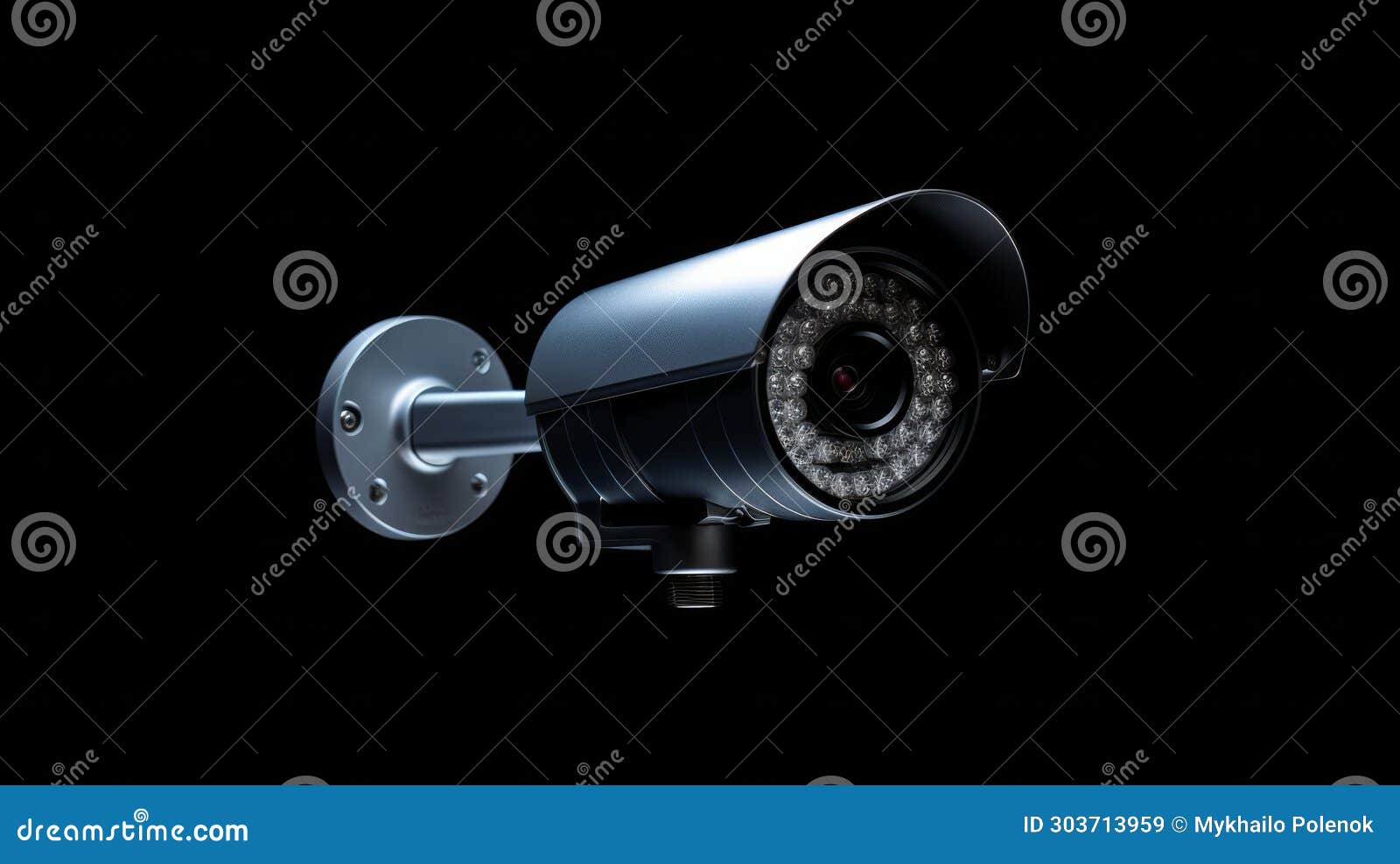 Security Camera Isolate on Black Background. Neural Network AI ...