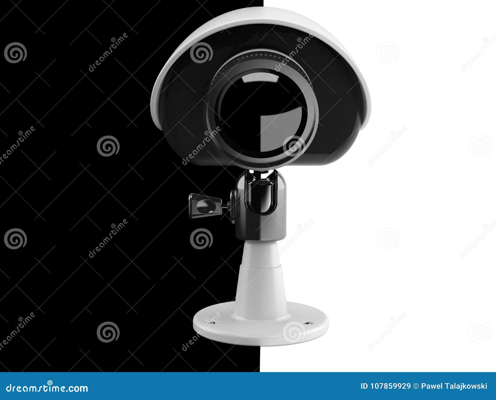 Security Camera Isolated on Black and White Stock Illustration ...