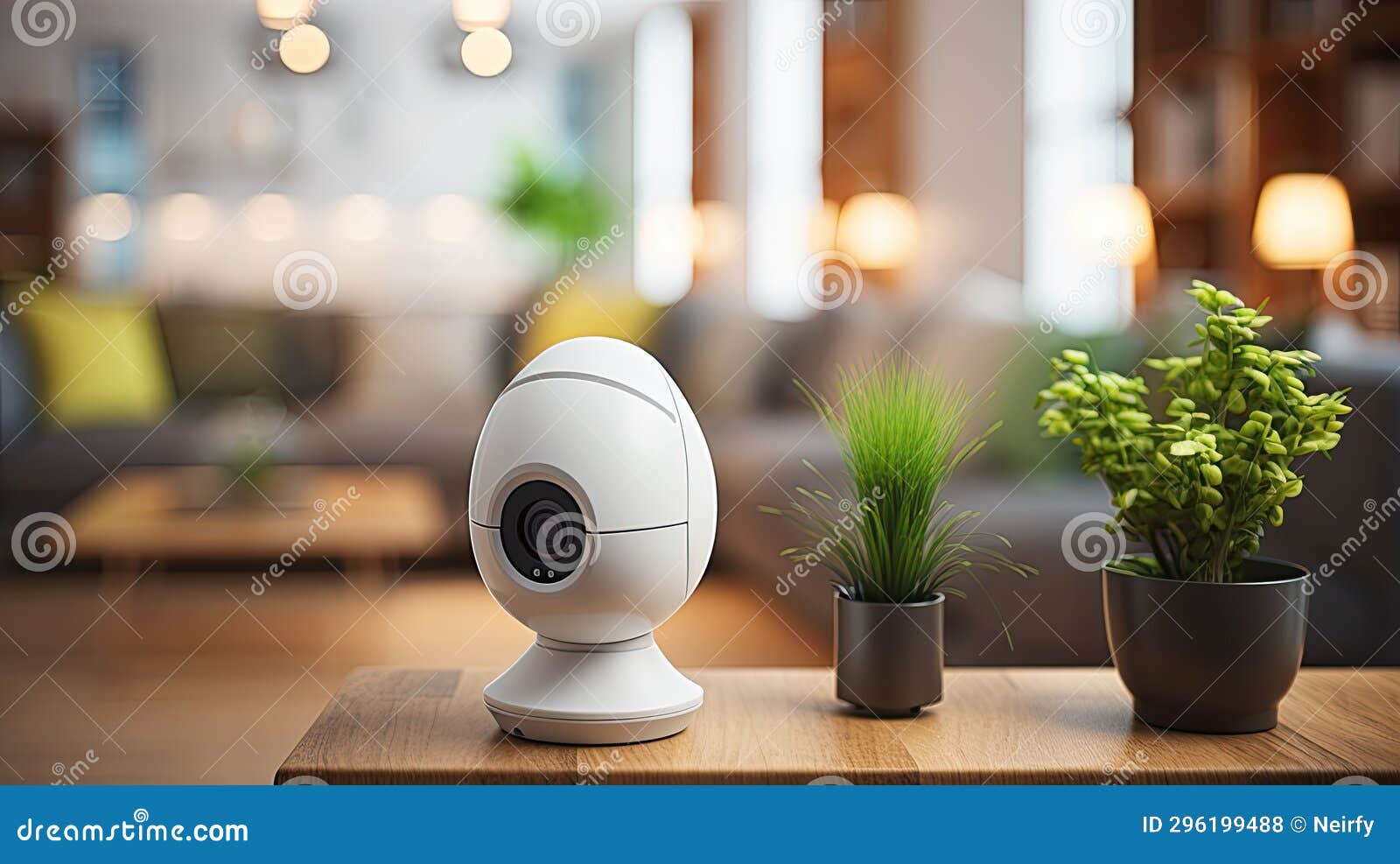 Security Camera in Living Room Stock Illustration - Illustration of ...