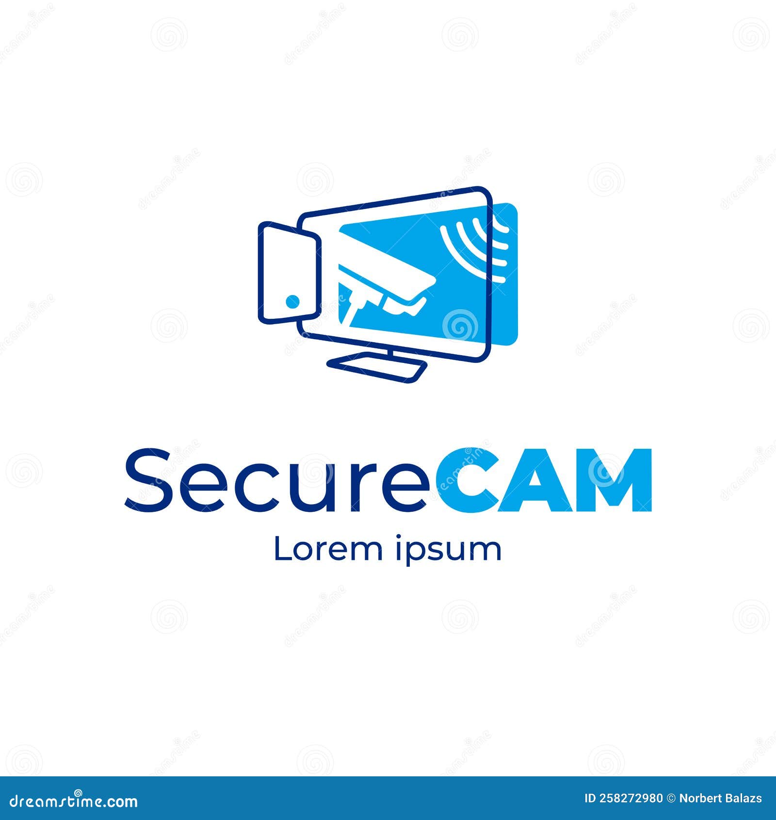 Security Camera Logo Design. Smartphone and Computer Screen Vector ...
