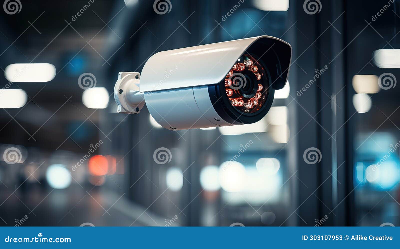 Security Camera in Modern Building Corridor Stock Illustration ...