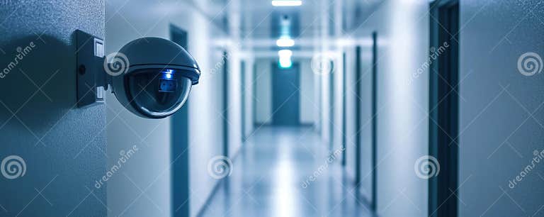 Security Camera in Modern Hallway, Surveillance Concept Stock Photo ...