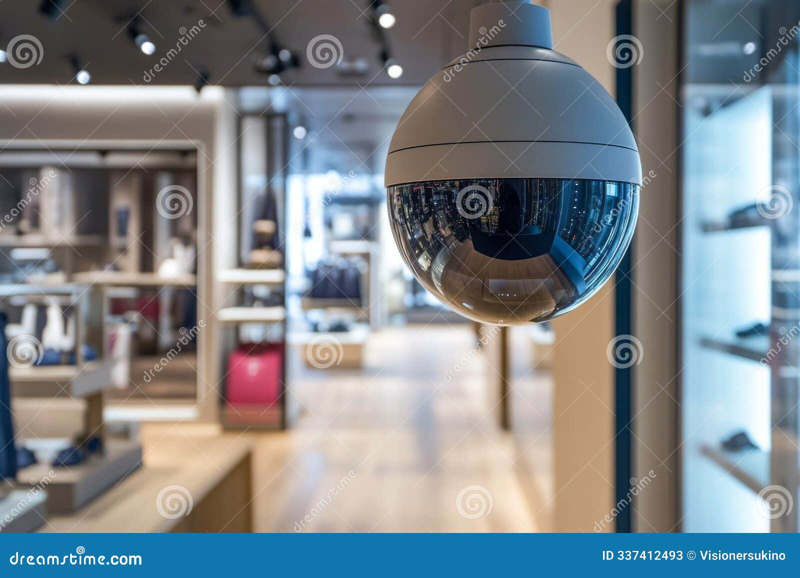 Security Camera in a Modern Retail Store Stock Illustration ...