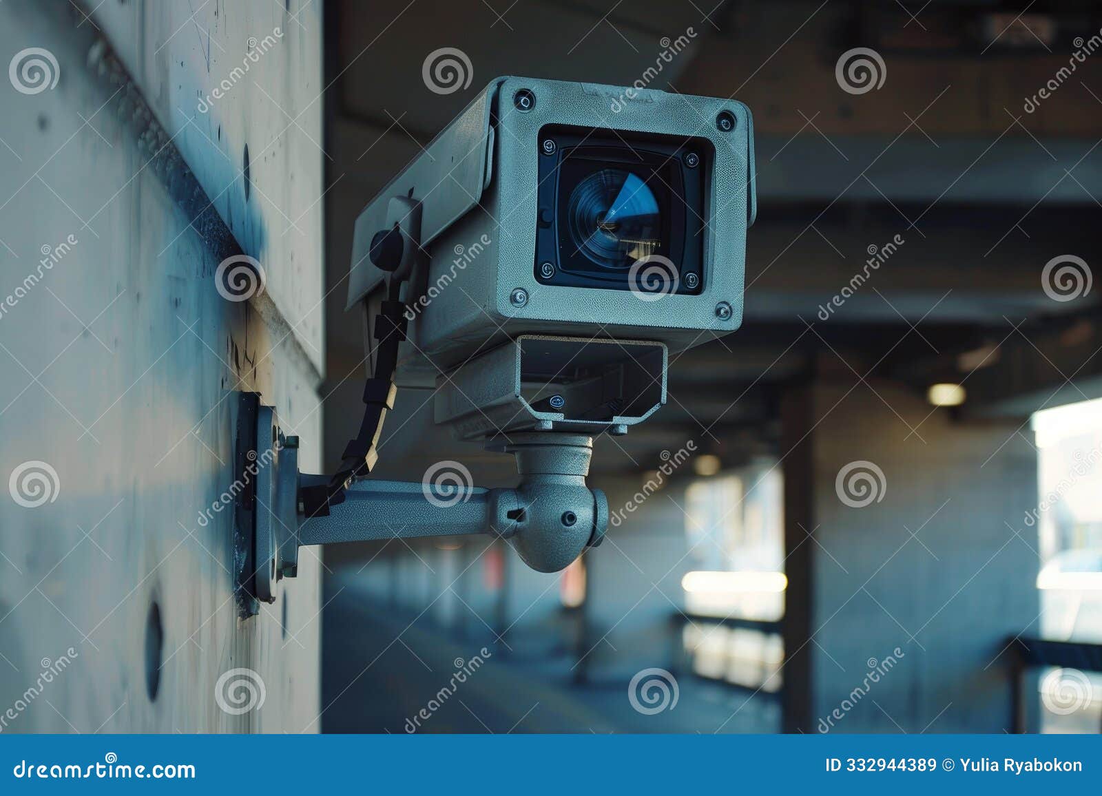 Security Camera Monitoring an Empty Parking Lot Stock Image - Image of ...