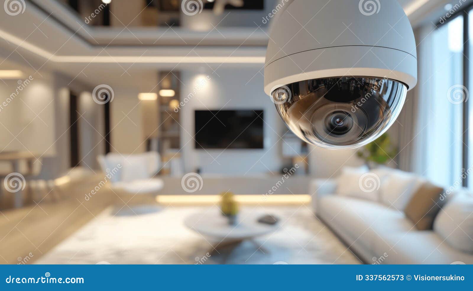 Security Camera Monitoring a Modern Living Room Stock Illustration ... Security Camera Monitoring a Modern Living Room Stock Illustration ...
