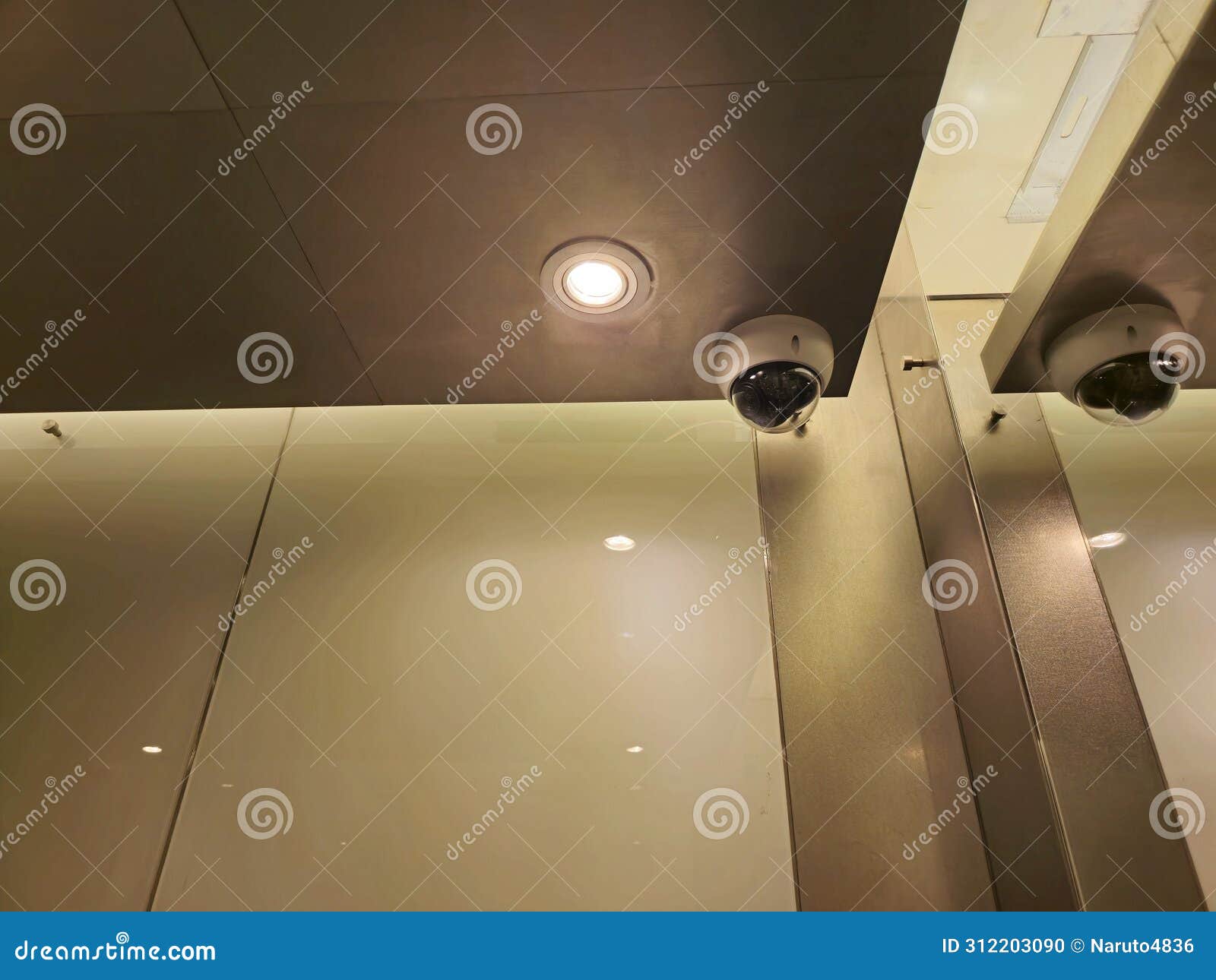 Security Camera Mounted Ceiling of the Lift Stock Photo - Image of park ...