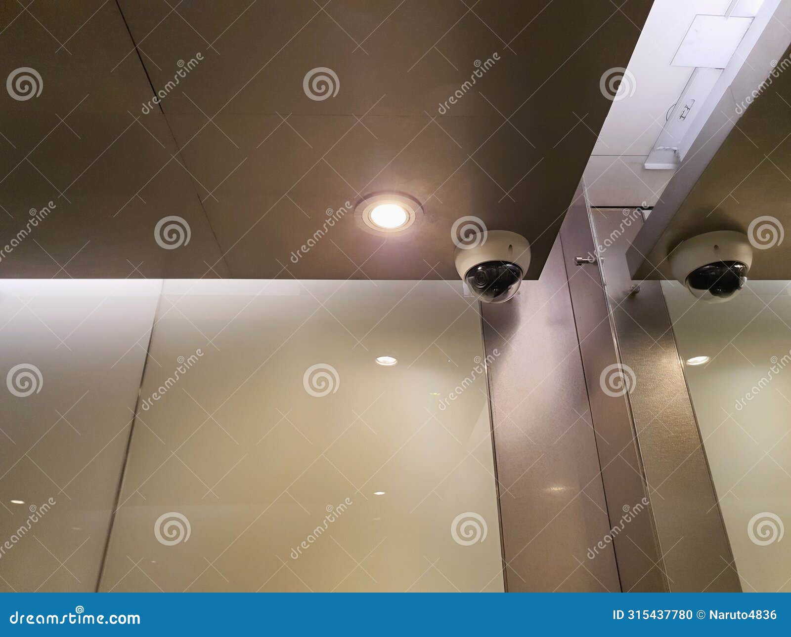 Security Camera Mounted Ceiling of the Lift Stock Photo - Image of safe ...