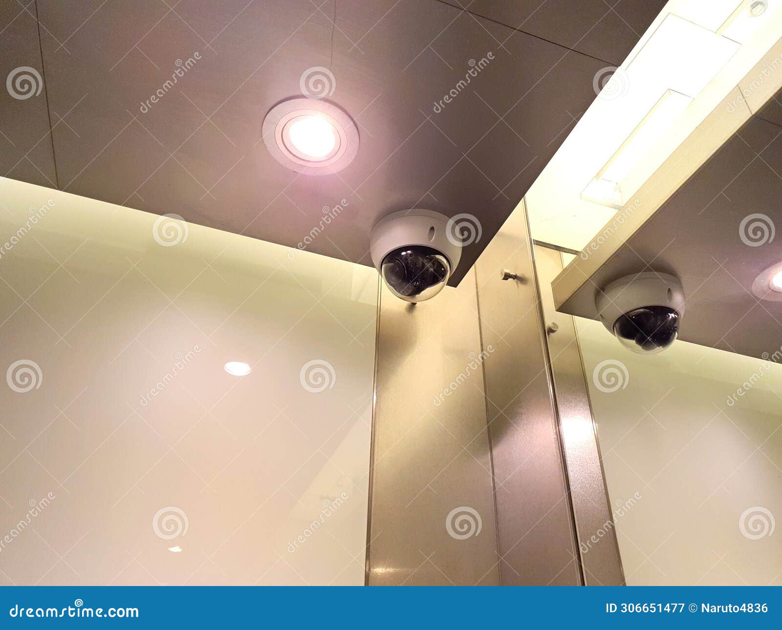Security Camera Mounted Ceiling of the Lift Stock Image - Image of ...