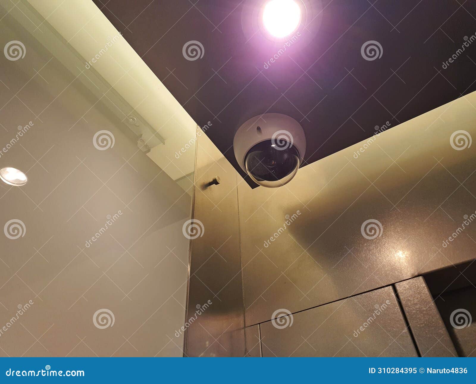 Security Camera Mounted Ceiling of the Lift Stock Image - Image of ...