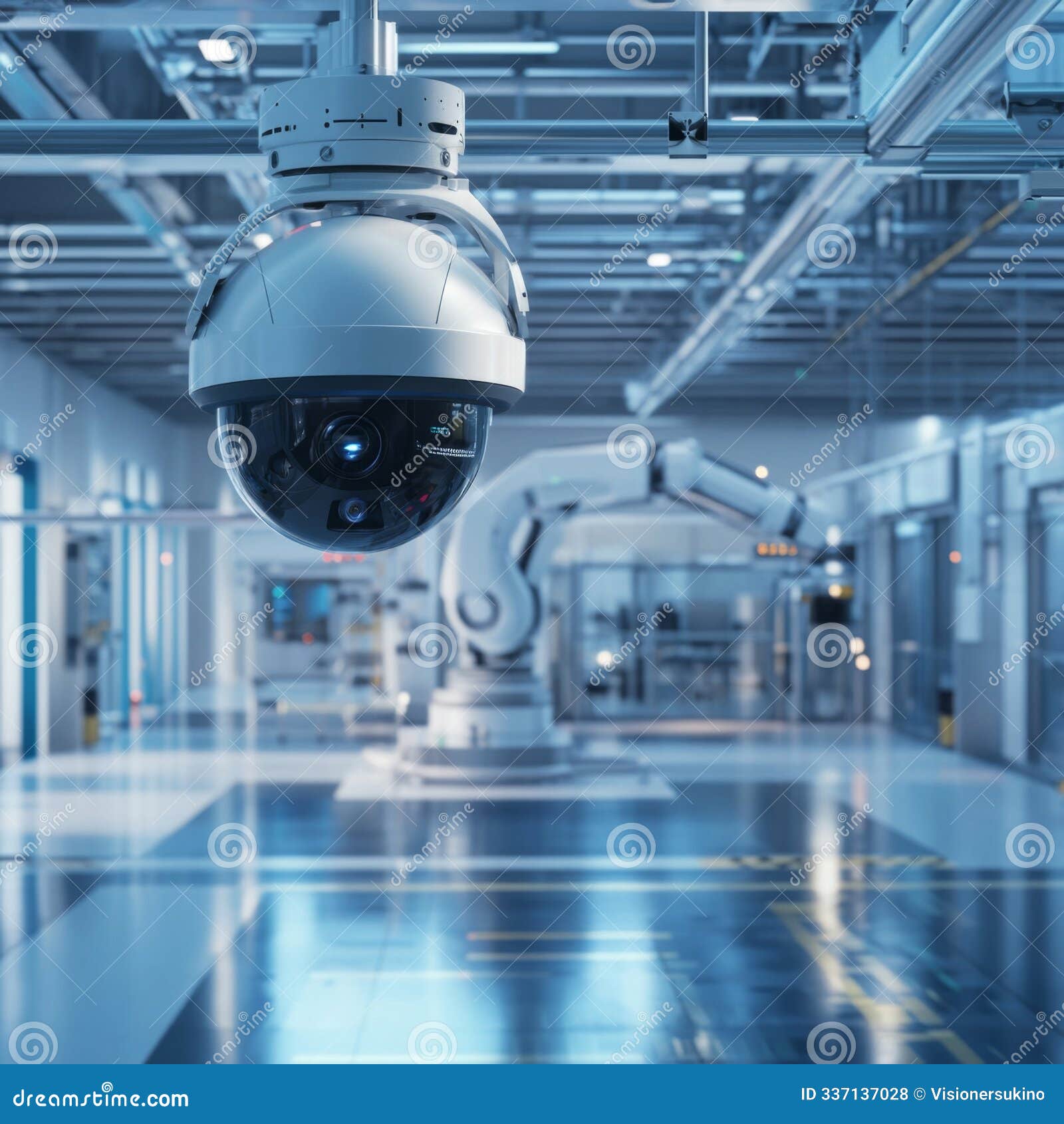 Security Camera Mounted in a Modern Industrial Facility Stock ...