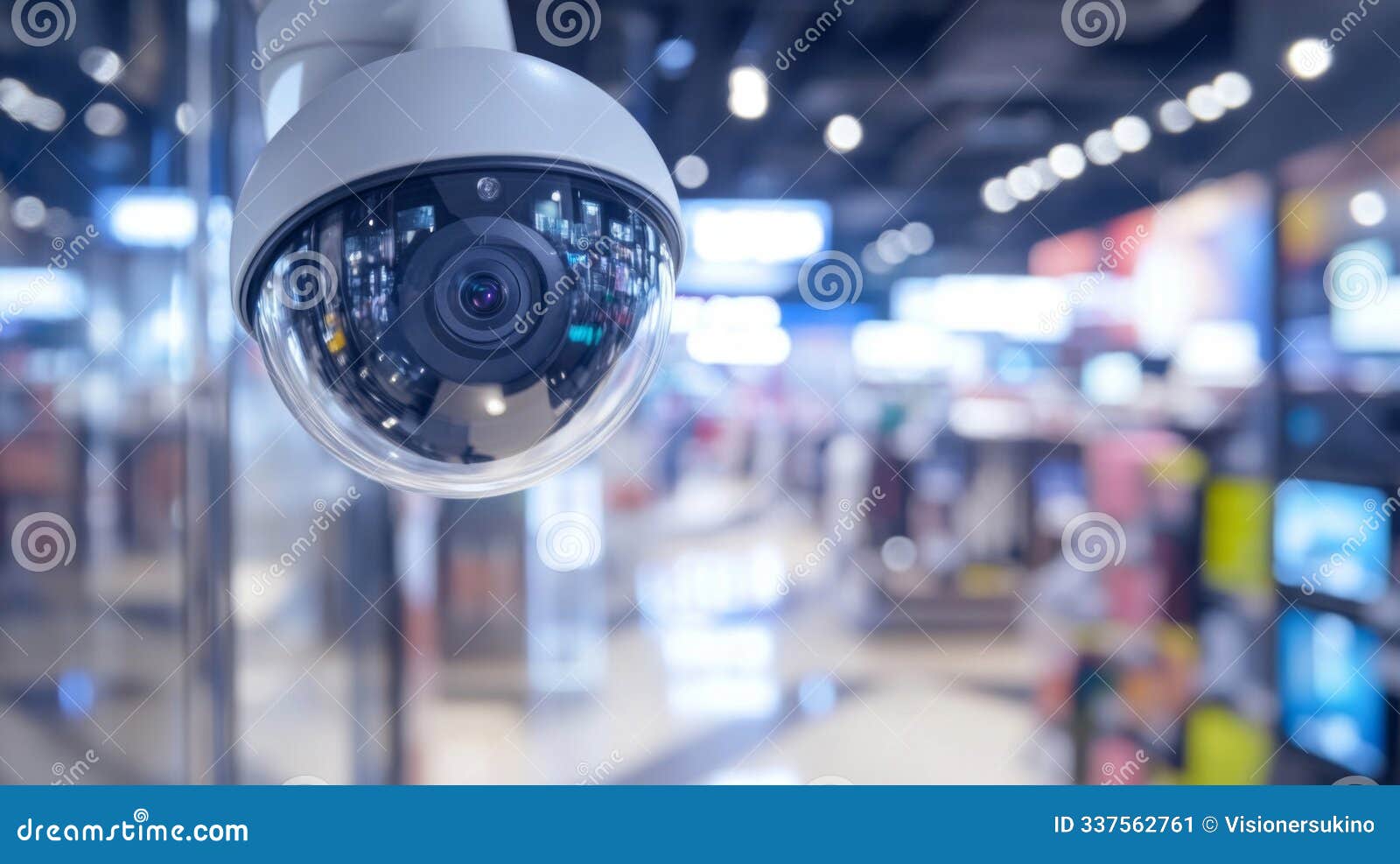 Security Camera Mounted in a Retail Store Stock Illustration ...