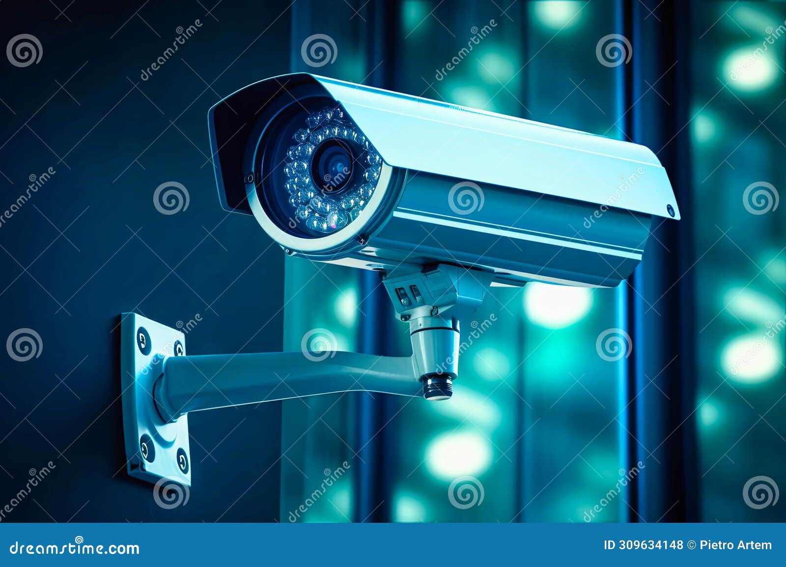 Security Camera Mounted on a Wall Stock Photo - Image of wall, footage ...
