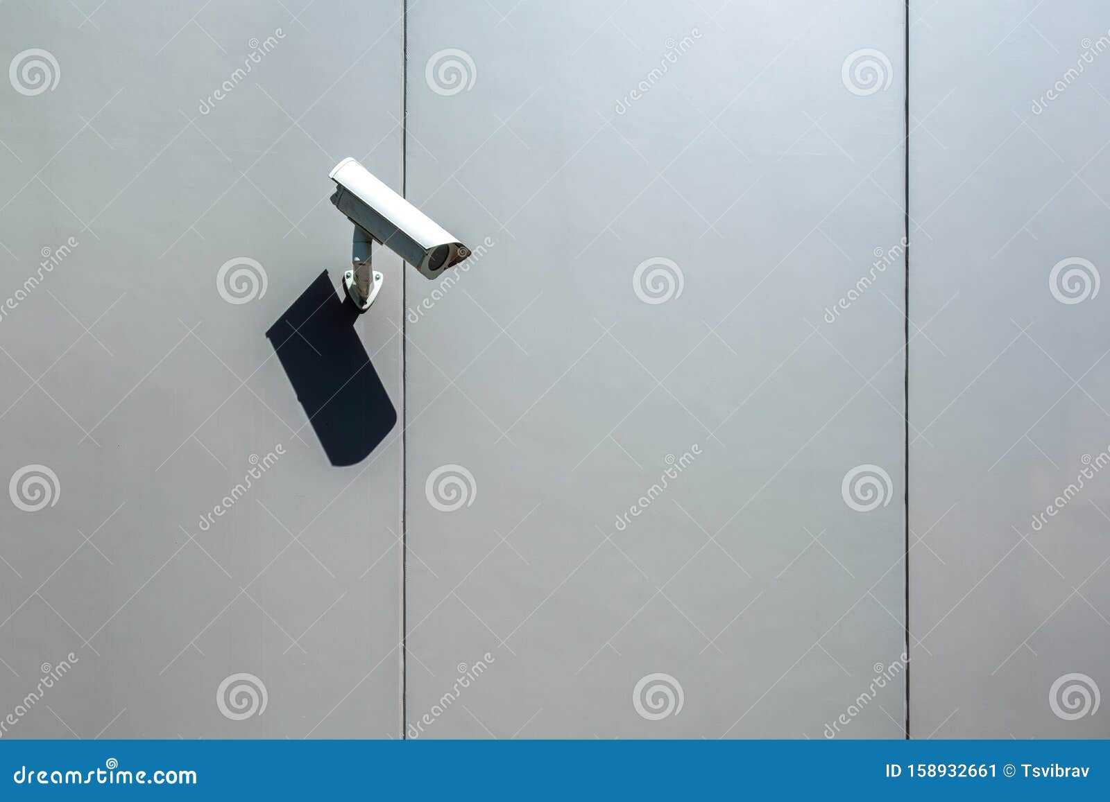 Security Camera Mounted on a Wall. Stock Image - Image of optical ...