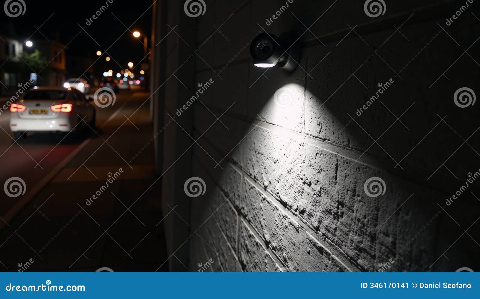 Security Camera Observes Building Wall during Nighttime Hours Stock ...