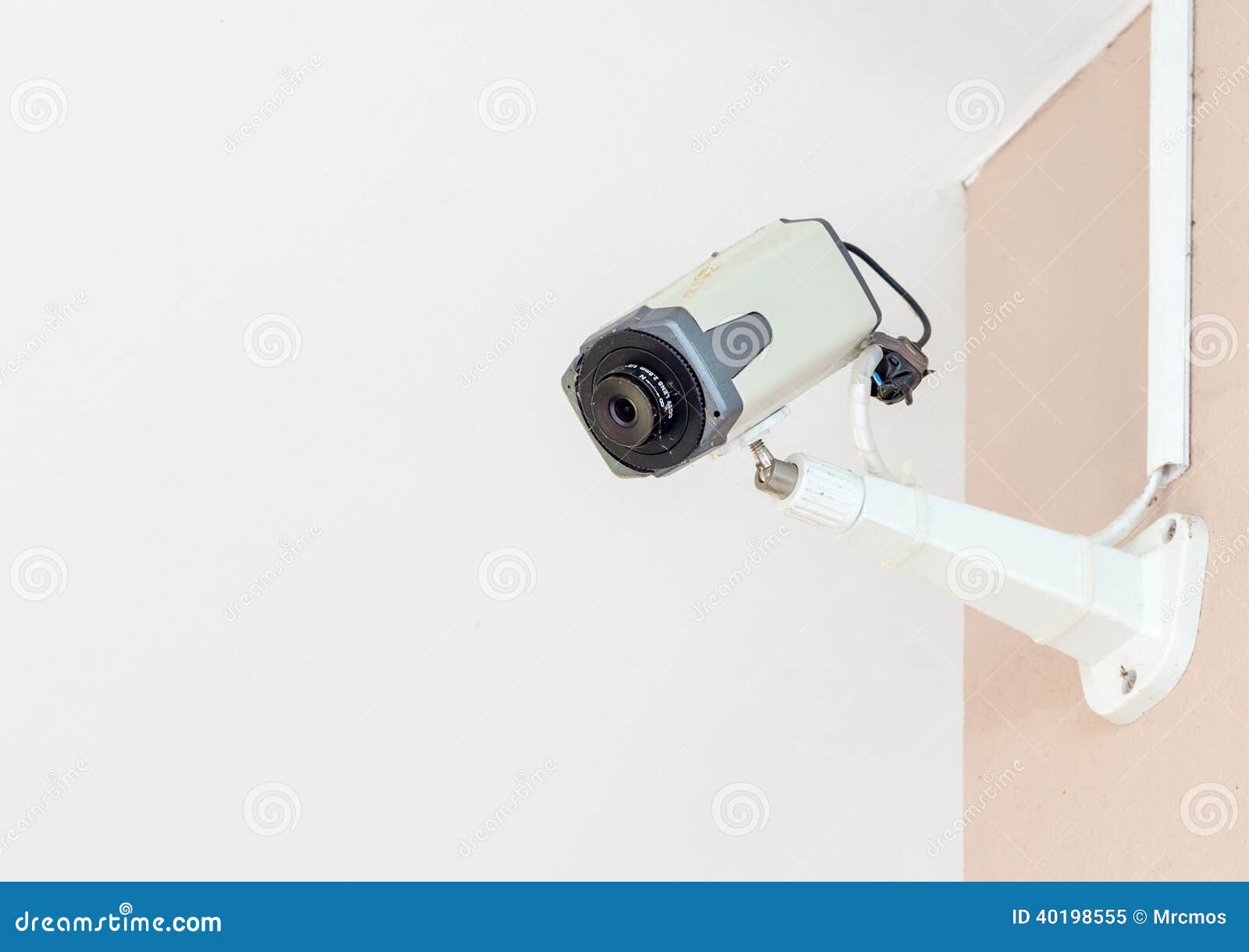 Security Camera, Old CCTV on the Cement Wall Stock Image - Image of ...