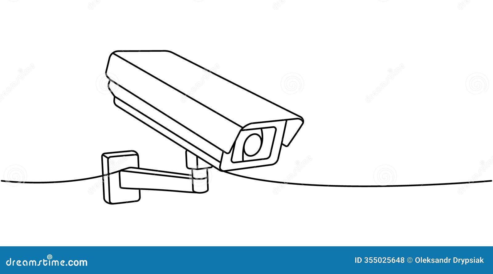 Security Camera One Line Continuous Drawing. Security Surveillance ...