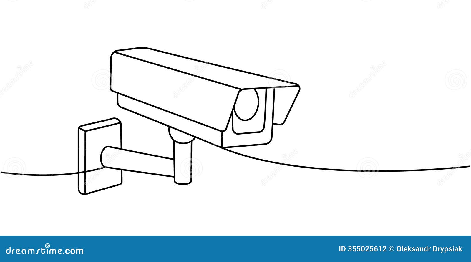 Security Camera One Line Continuous Drawing. Video Surveillance Stock ...