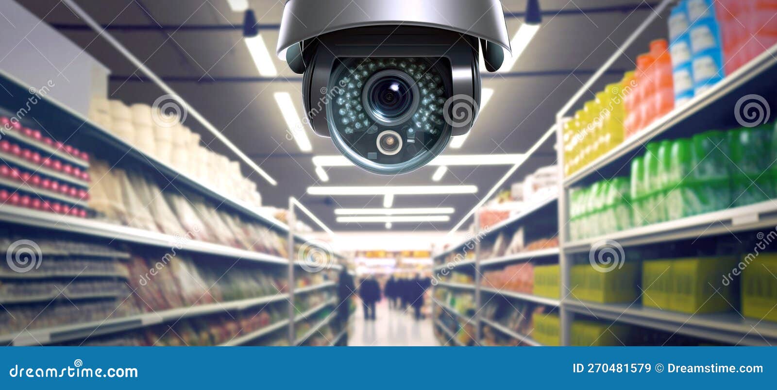 A Security Camera Over a Convenience Store Perspective. Generative AI ...