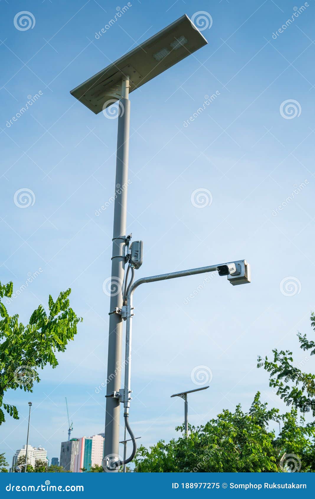 Security Camera in the Park Powered by Solar Energy,Security of Solar ...