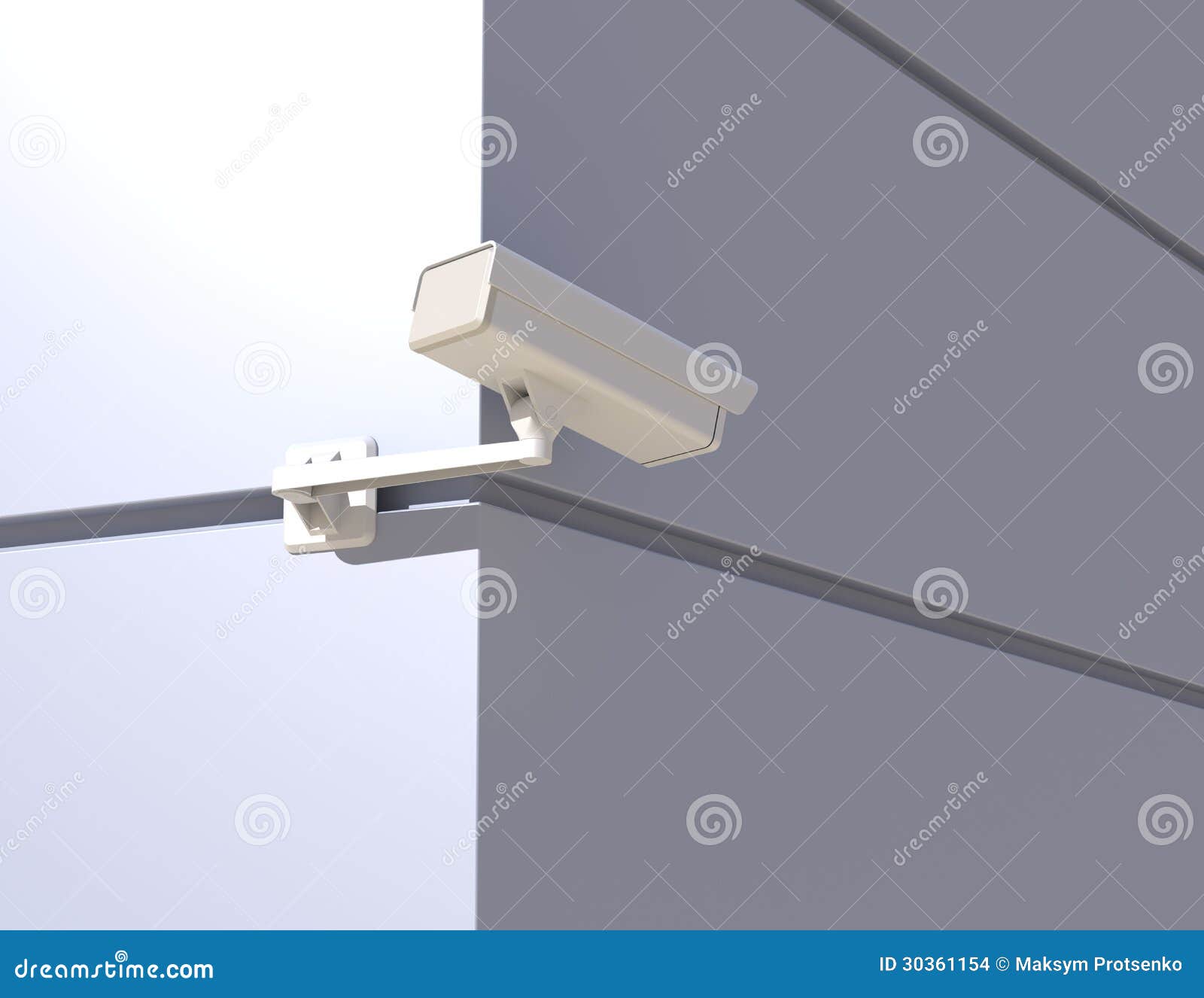 Security Camera Peeking Around the Corner Stock Illustration ...