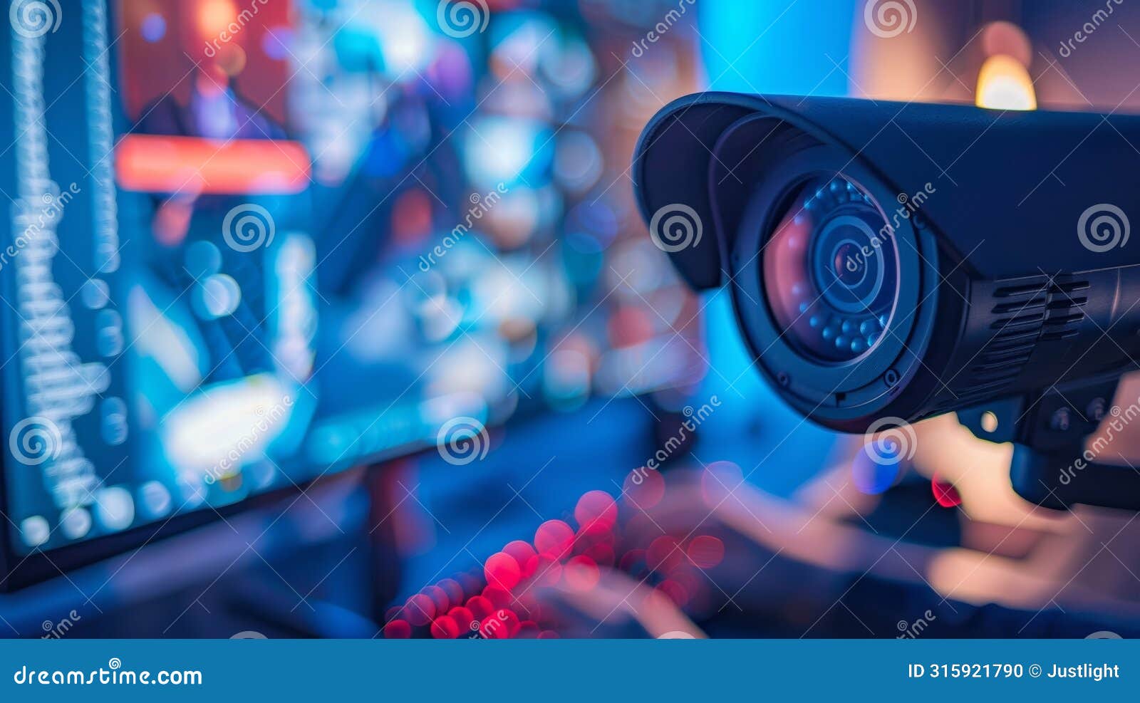 A Security Camera Pointed Towards a Persons Computer Screen ...