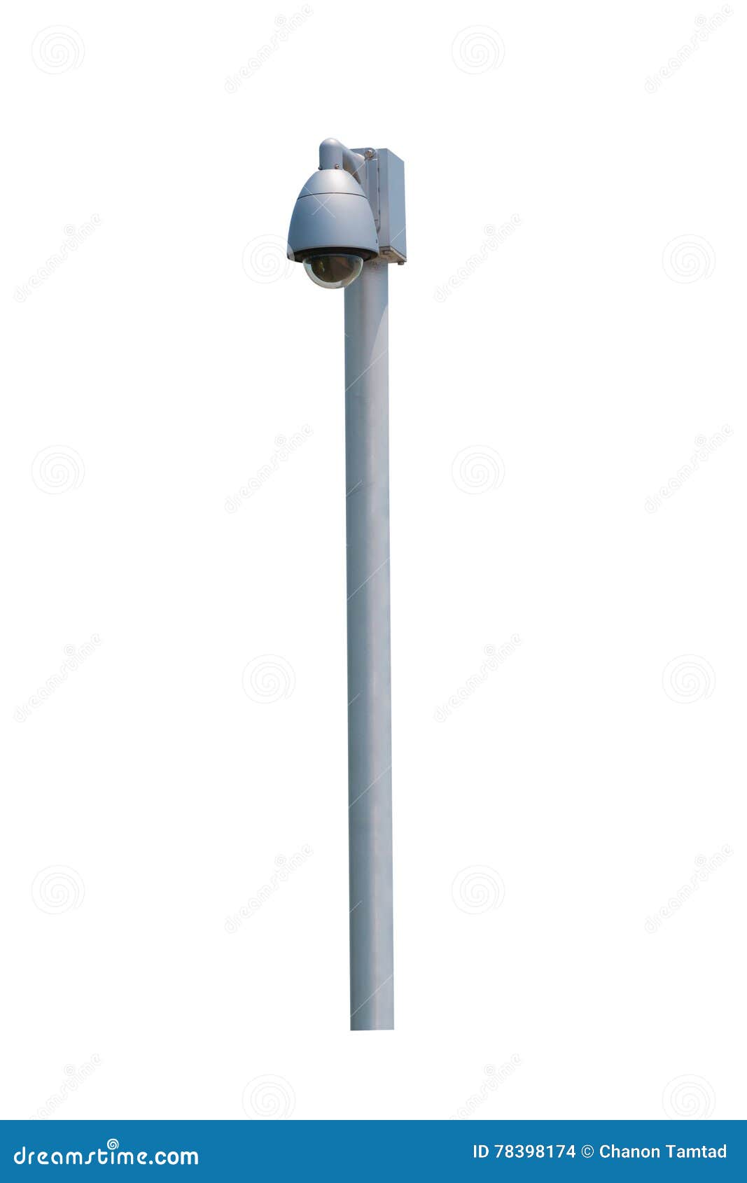 Security Camera Post Isolated on White. Stock Photo - Image of safety ...