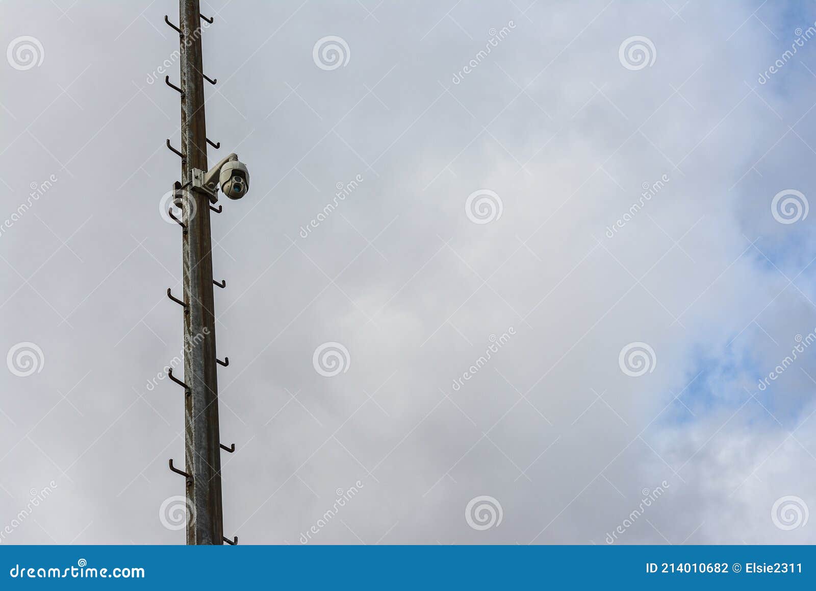 Security camera pylon stock photo. Image of surveillance - 214010682
