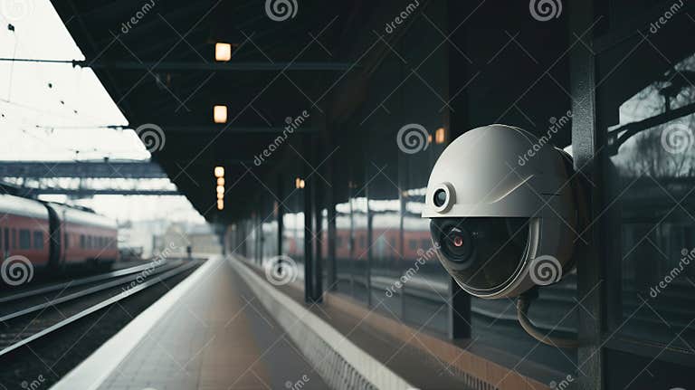 Security Camera at the Railway Station. Security System, Technology ...