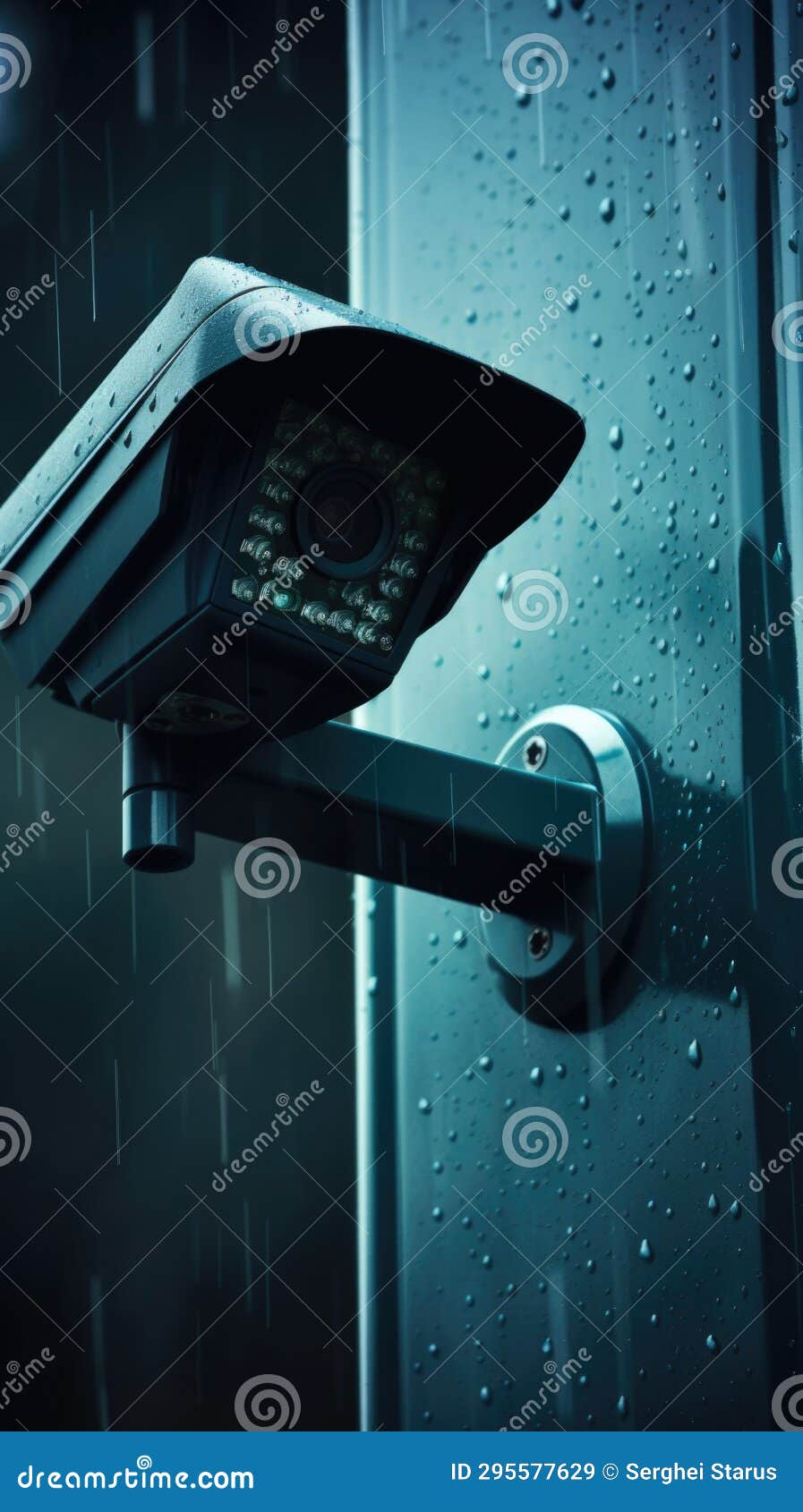 Security Camera in the Rain, AI Stock Image - Image of camera ...