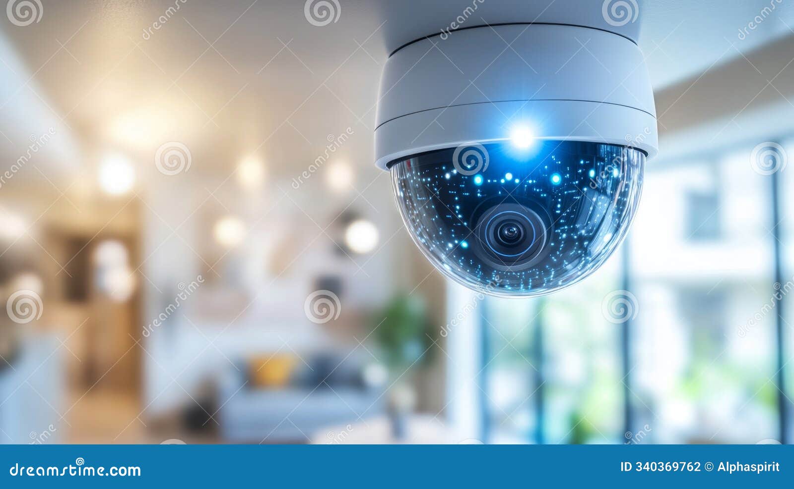 Security Camera is Recording Inside the Building at Night Stock Photo ...