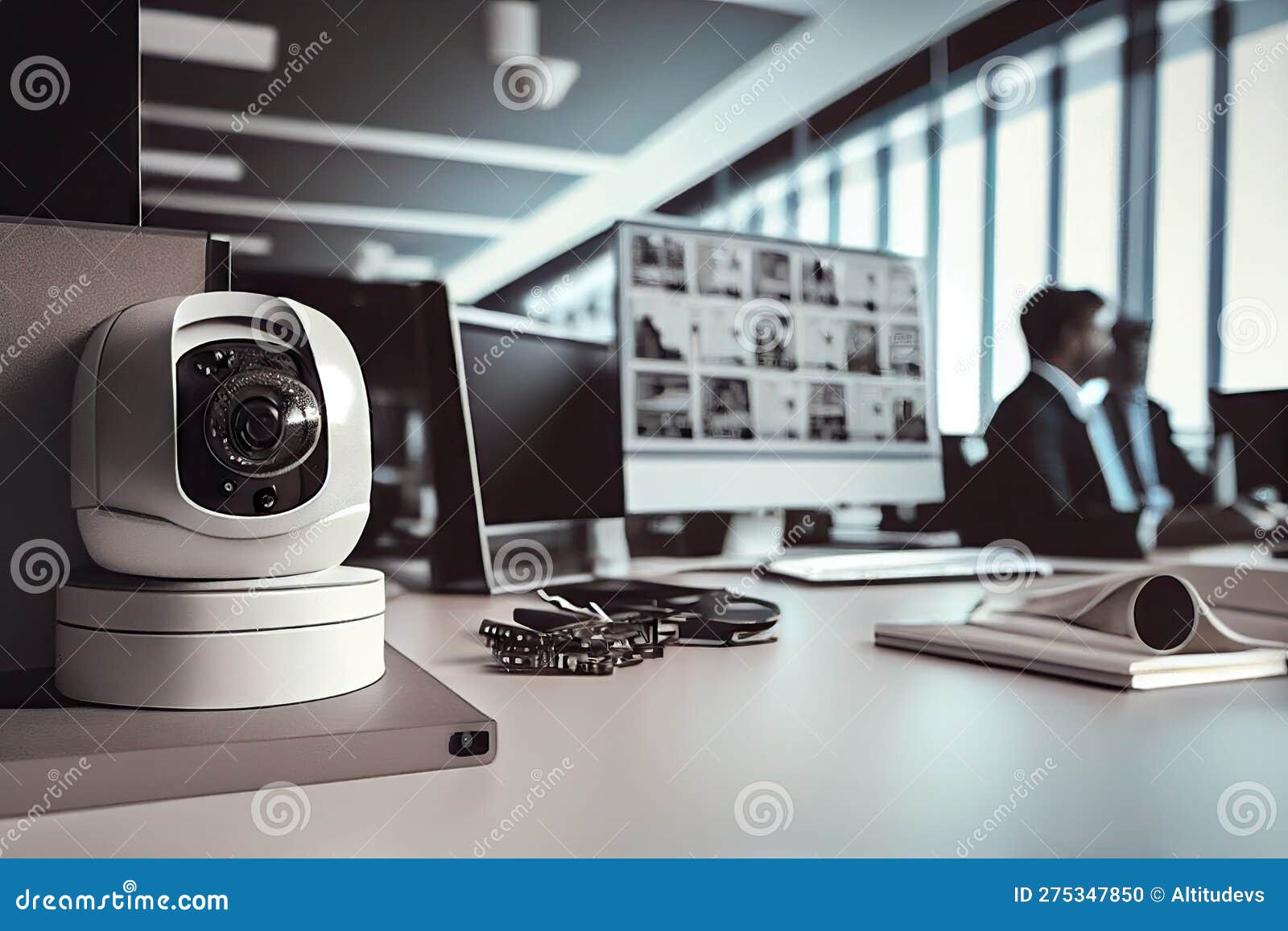 Security Camera Recording an Office Break-in, with Thieves Stealing ...