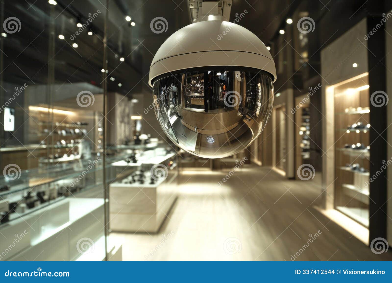 Security Camera Reflecting Interior of a Retail Store Stock ...