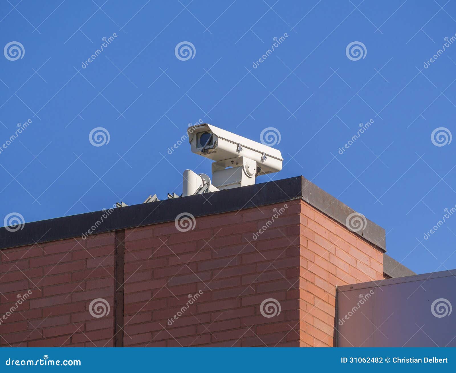 Security camera on roof stock photo. Image of cctv, home - 31062482