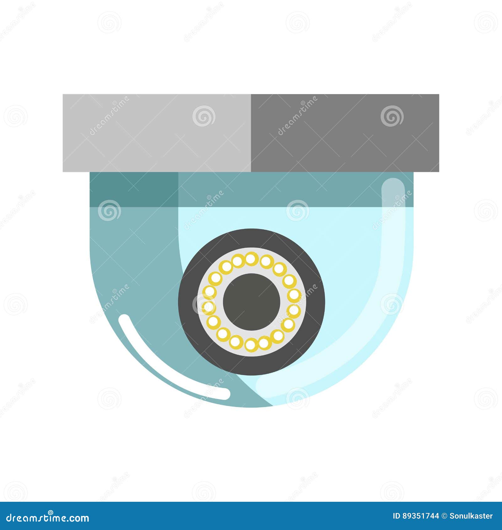 Security Camera in Round Shape Isolated on White Stock Vector ...