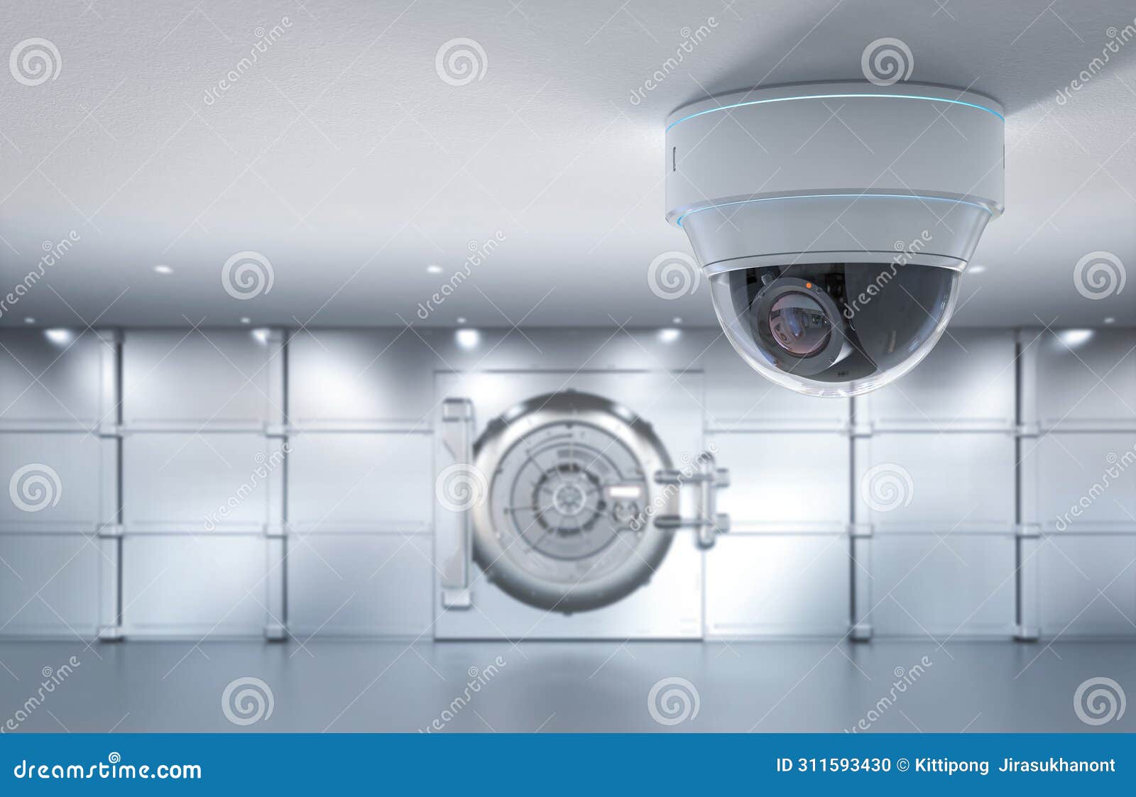 Security Camera in Safe Deposit Boxes Room Stock Illustration ...