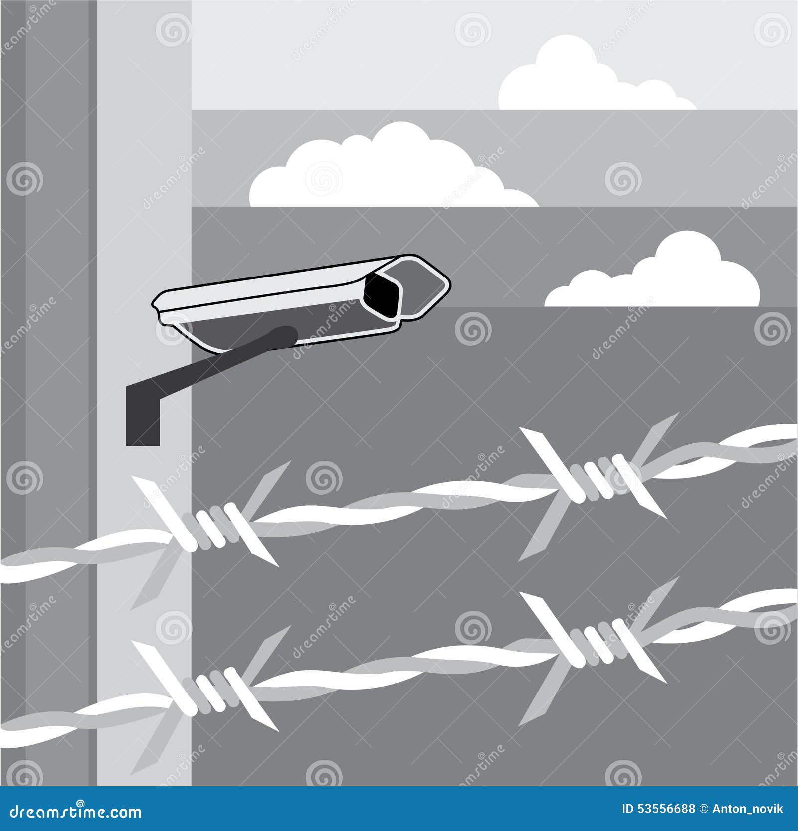 Security Camera. Secure Facility Stock Vector - Illustration of guard ...