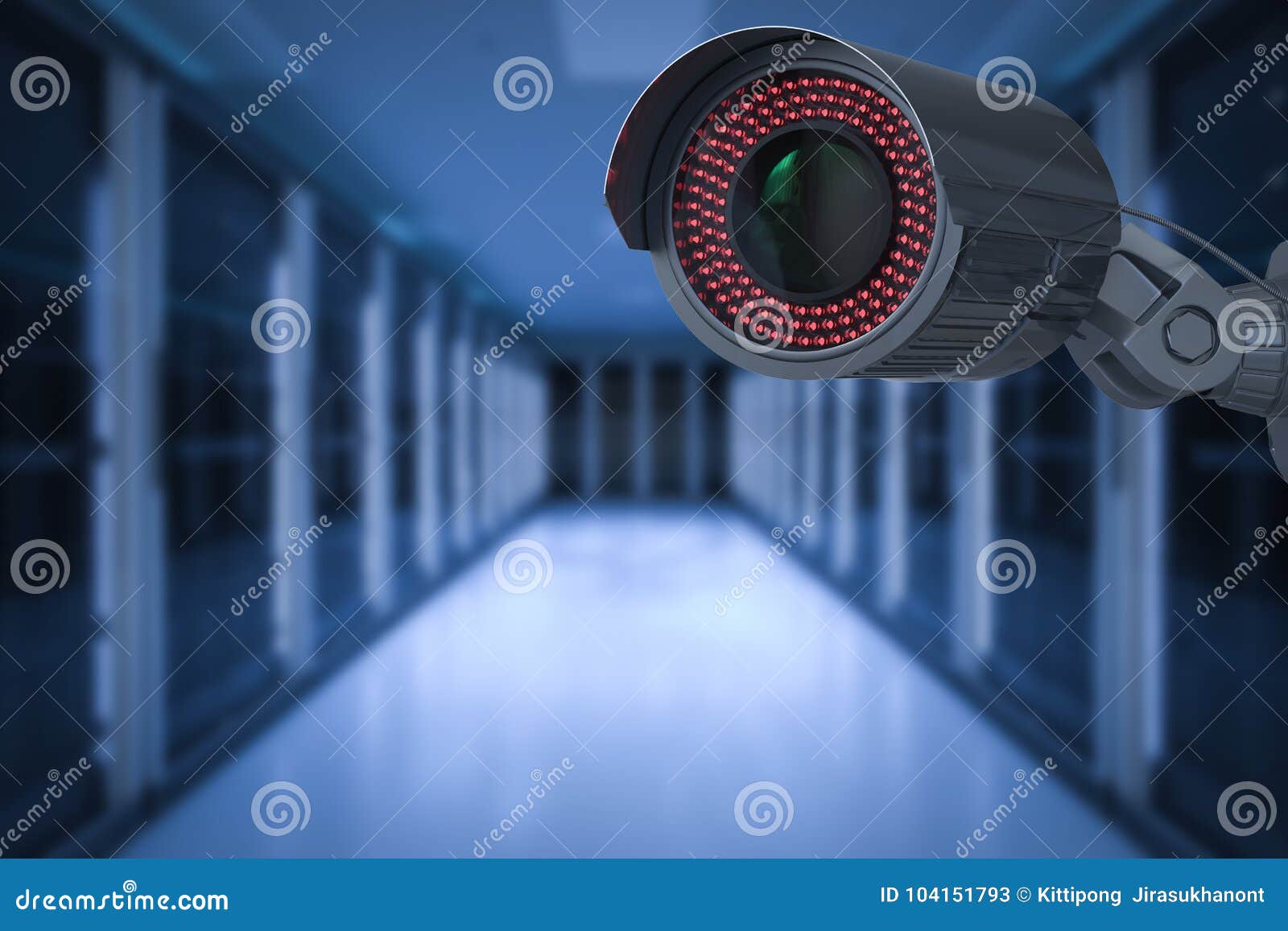 Security Camera in Server Room Stock Illustration - Illustration of ...