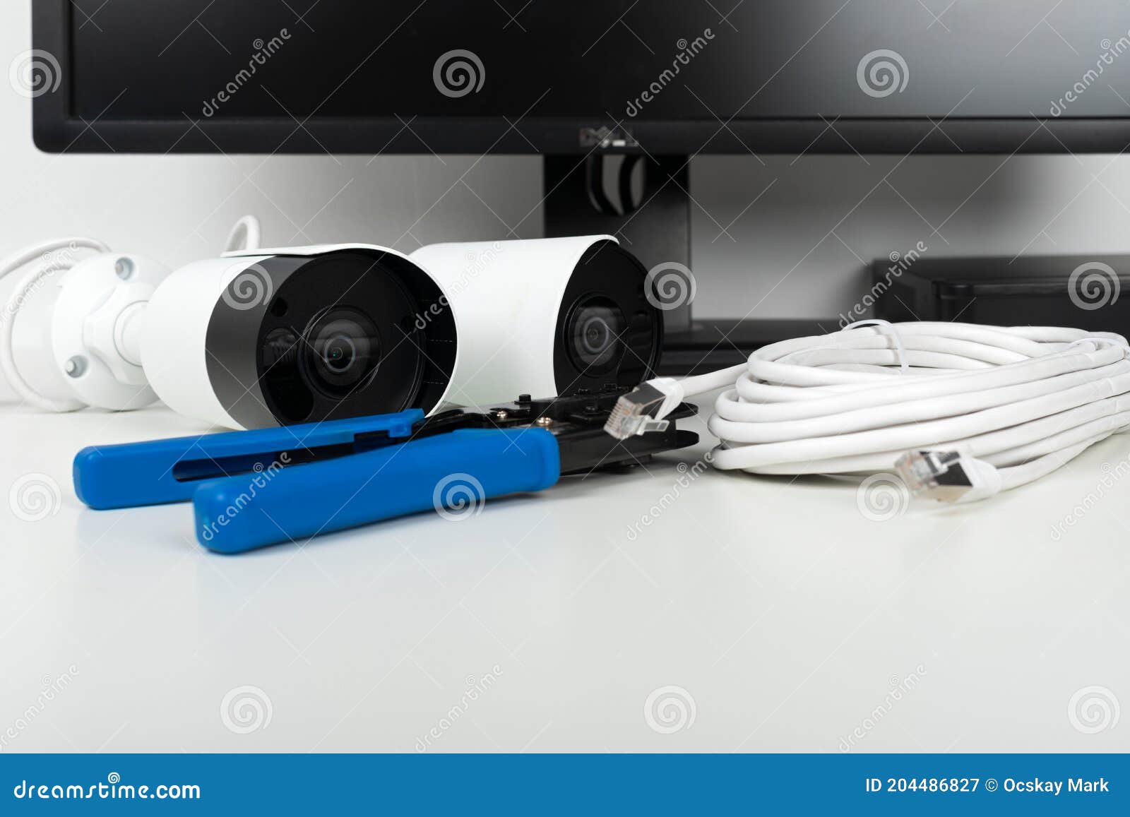 Security camera setup stock image. Image of digital - 204486827