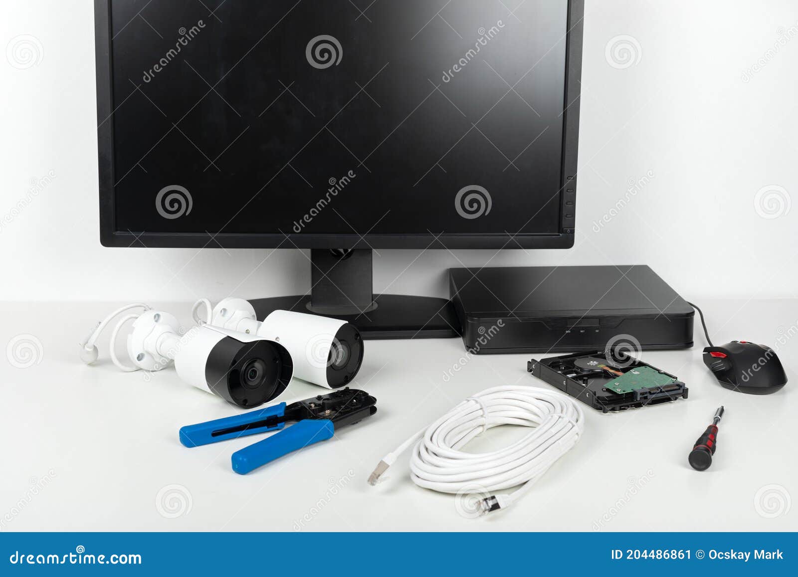 Security camera setup stock image. Image of professional - 204486861