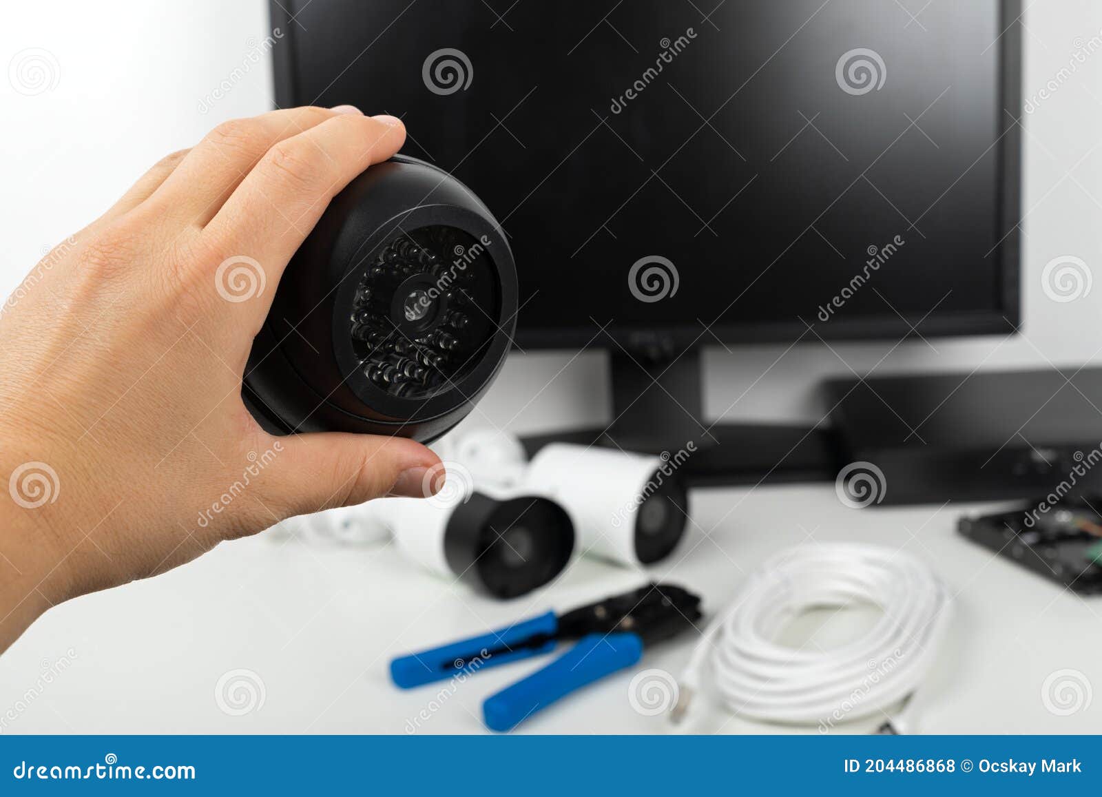 Security camera setup stock photo. Image of home, cctv - 204486868
