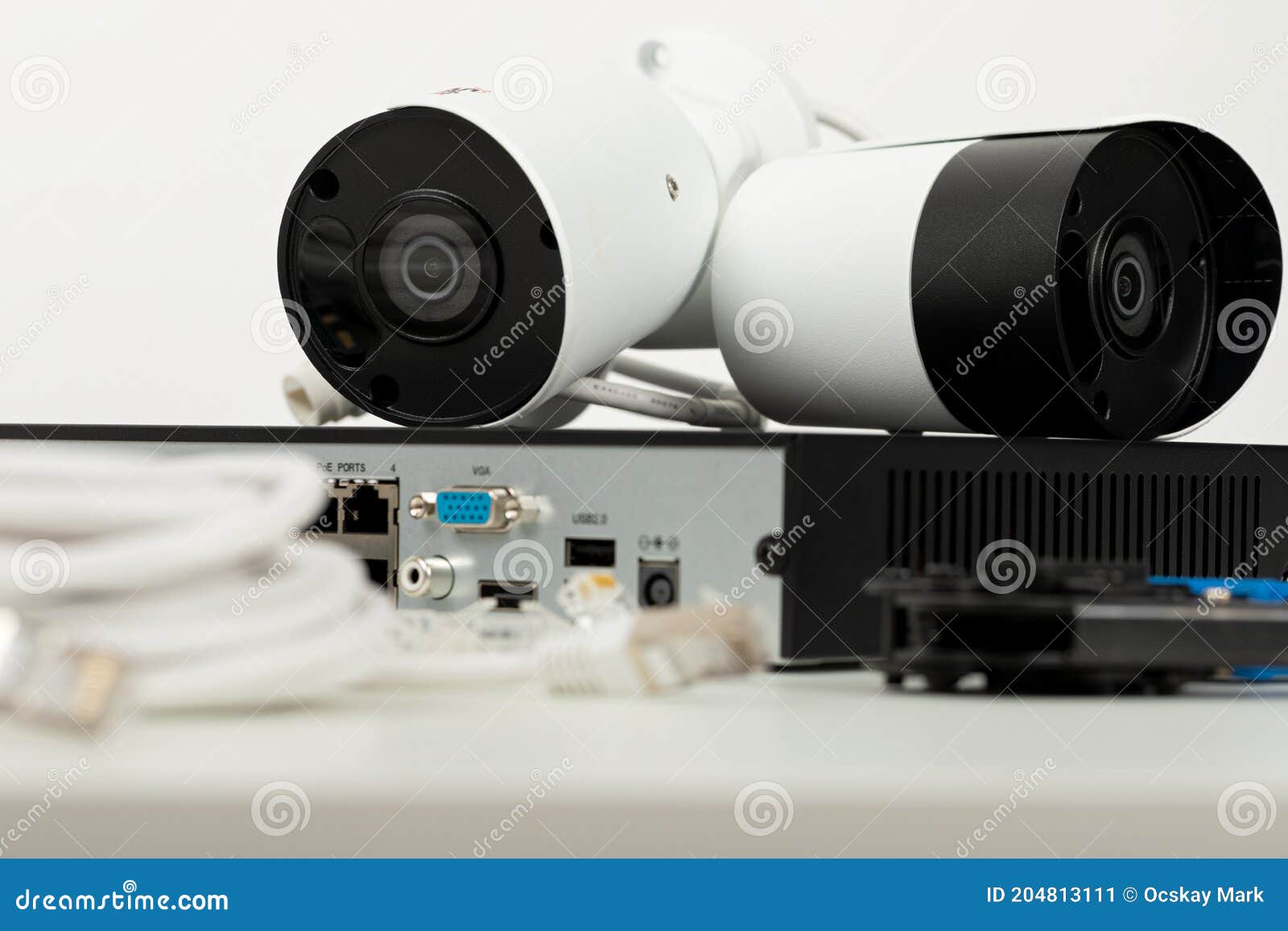 Security camera setup stock image. Image of installing - 204813111