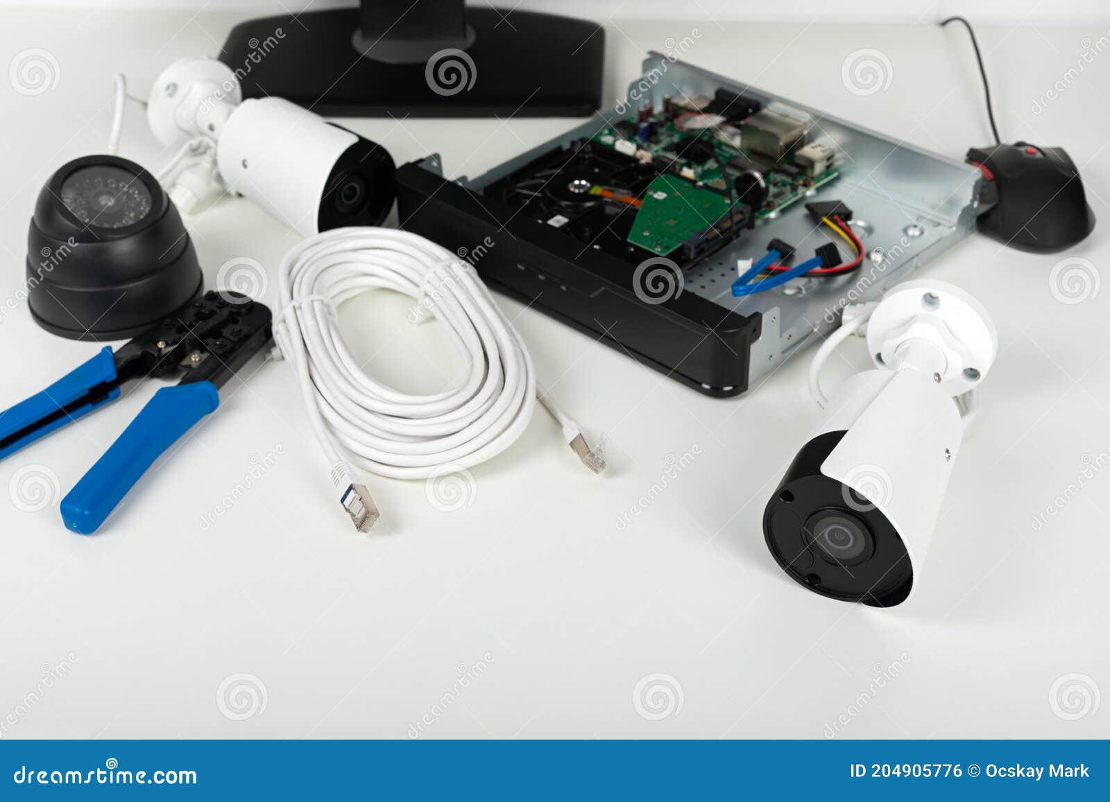 Security camera setup stock photo. Image of precaution - 204905776