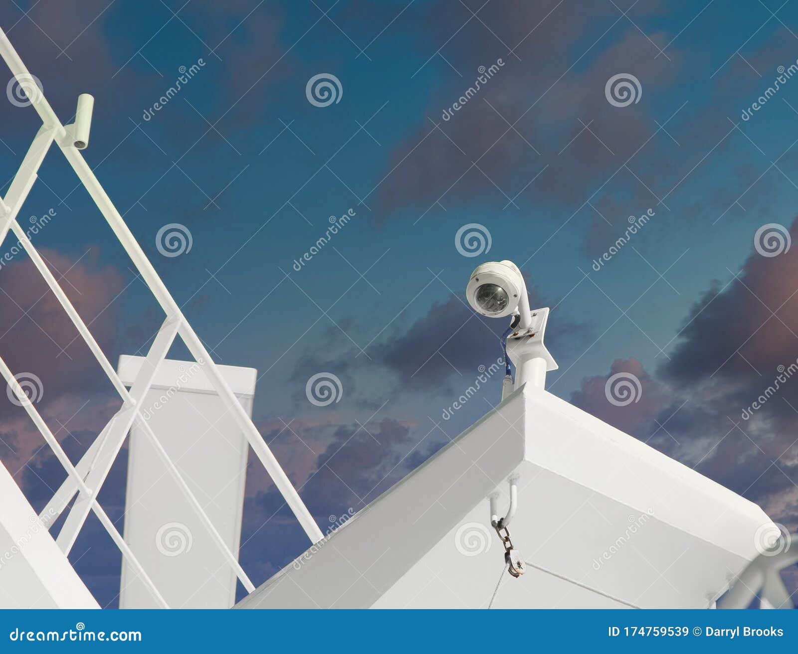Security Camera on Ship Bulkhead Stock Image - Image of cruise, weather ...