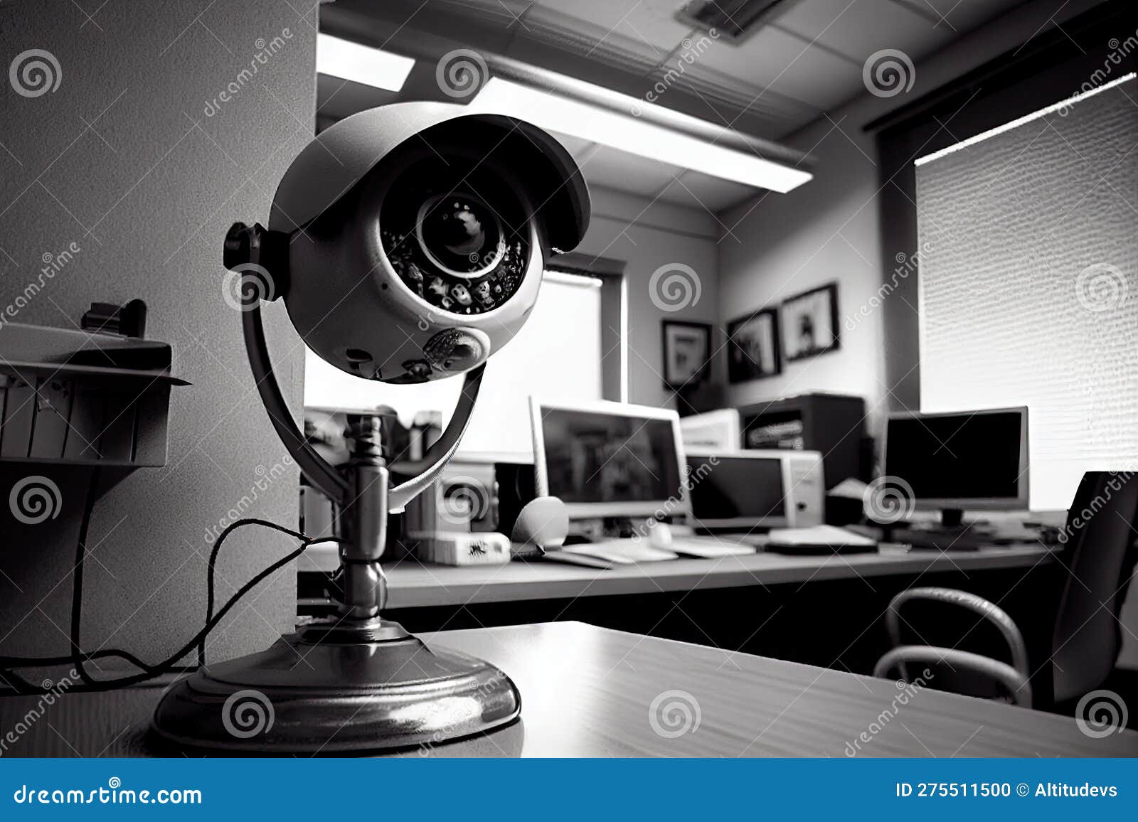 Security Camera, Showing an Office Break-in in Progress Stock ...