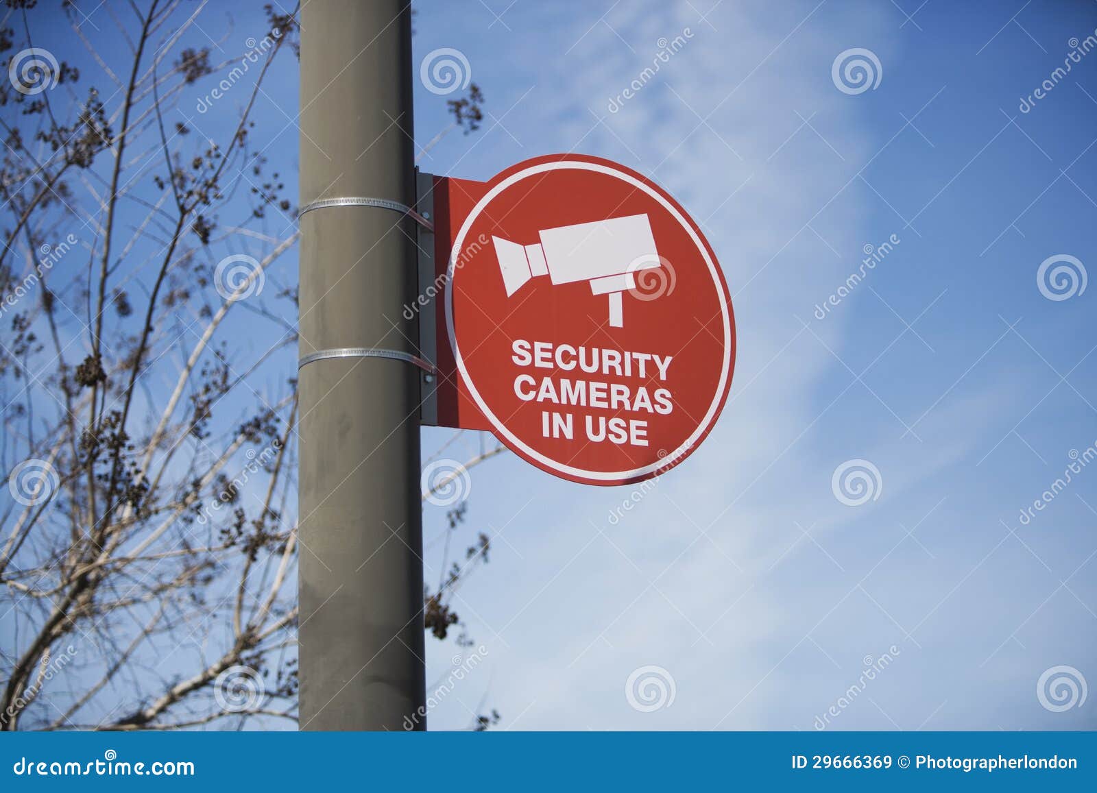 Security Camera Sign Board stock image. Image of message - 29666369