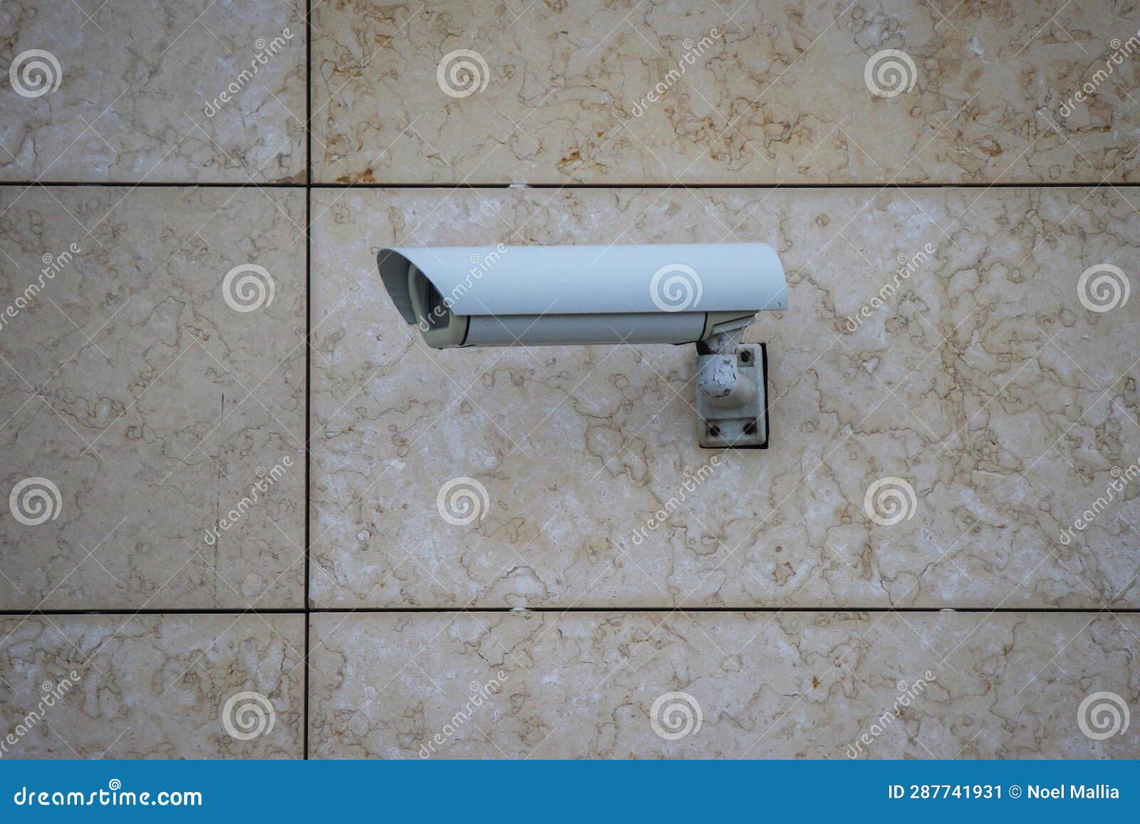 Security camera on a wall stock image. Image of street - 287741931